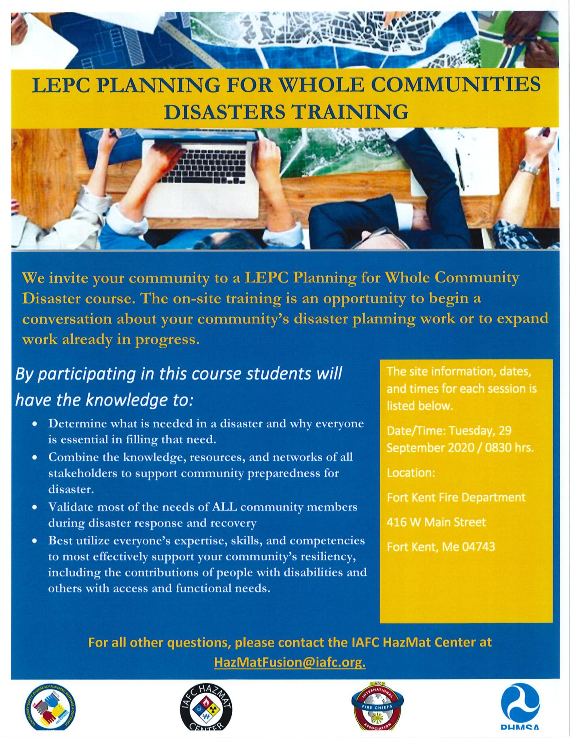 LEPC PLANNING FOR WHOLE COMMUNITIES – Aroostook County EMA